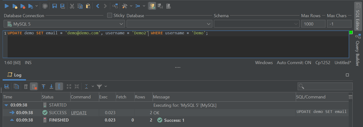 UPDATE Queries - Advanced CRUD explanation part 3