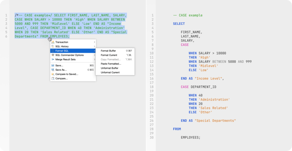 SQL editor - Database client