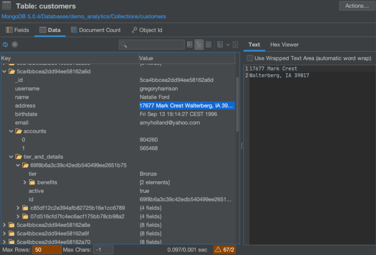 MongoDB - Database client