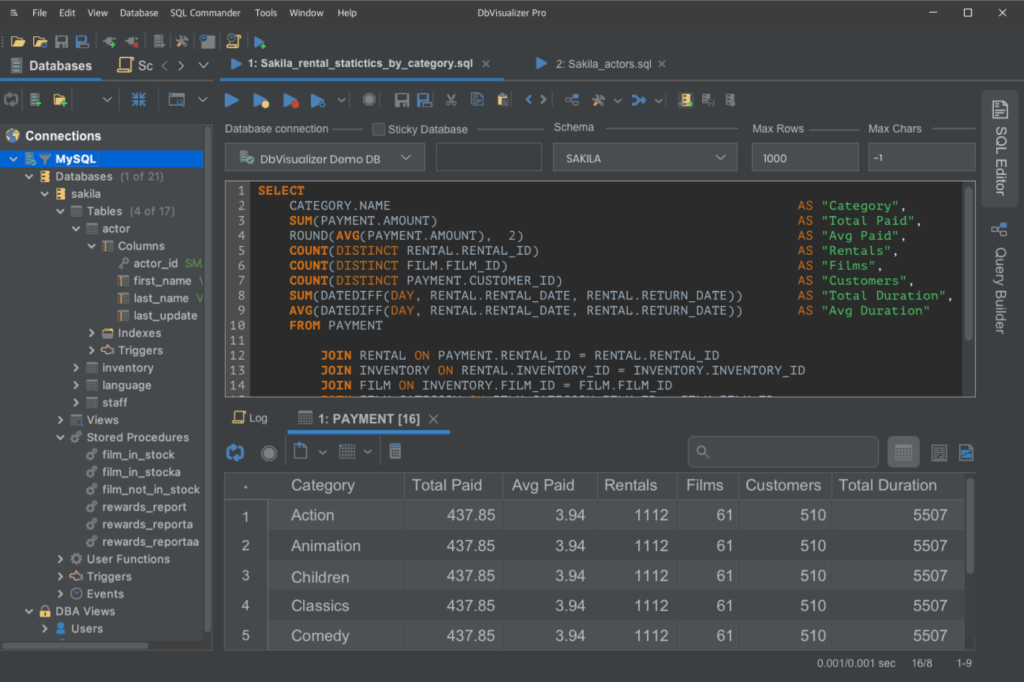 MySQL client - DbVisualizer
