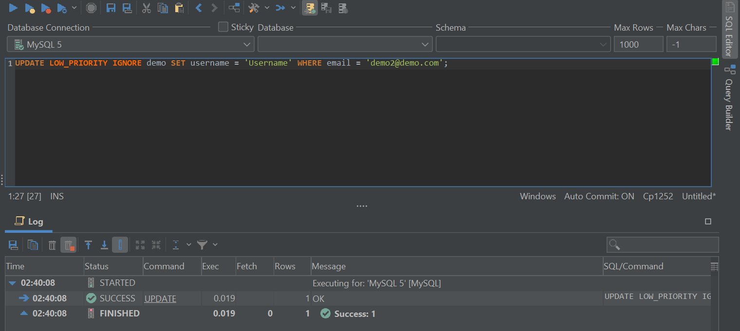 UPDATE Queries - Advanced CRUD explanation part 3