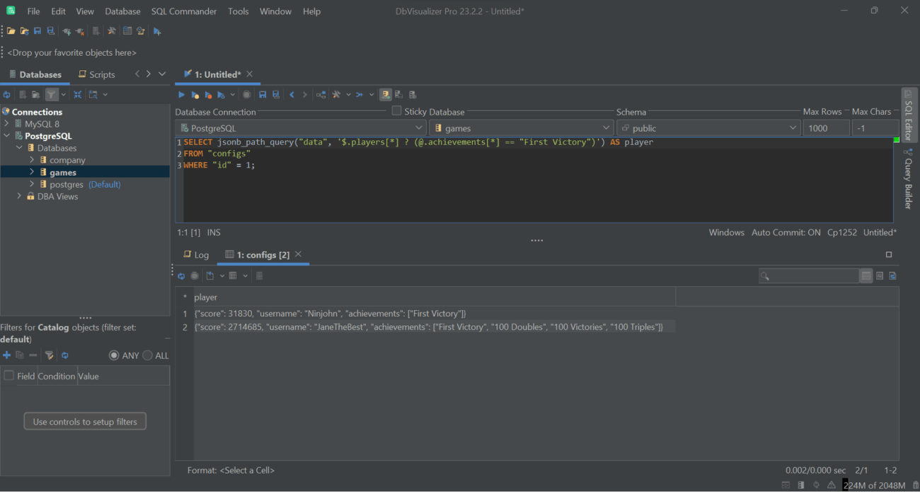 PostgreSQL JSONPATH: Dealing with SQL/JSON Path Language