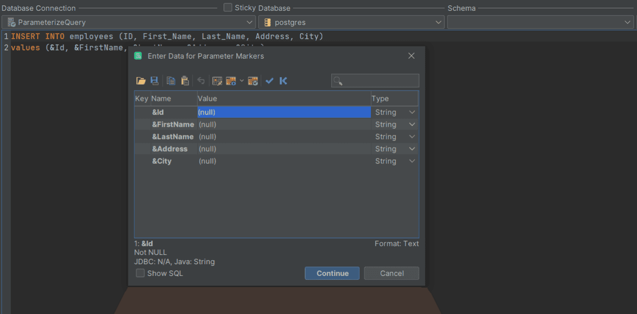 SQL Query Parameterization: How to Parameterize SQL Query
