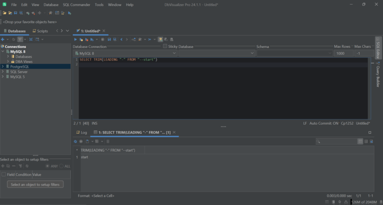 SQL TRIM: Removing Extra Space Characters From a String