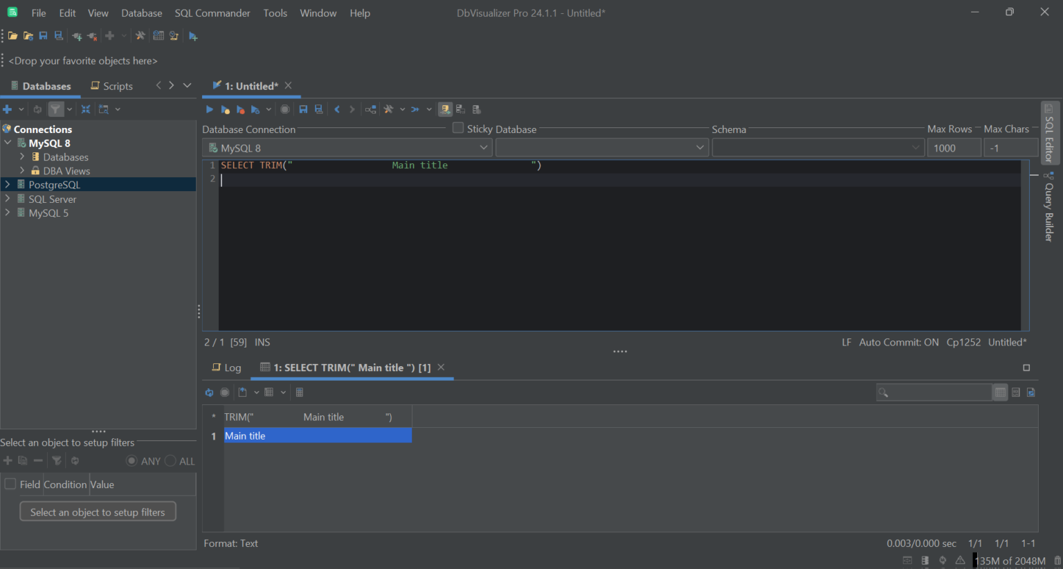 SQL TRIM: Removing Extra Space Characters From a String