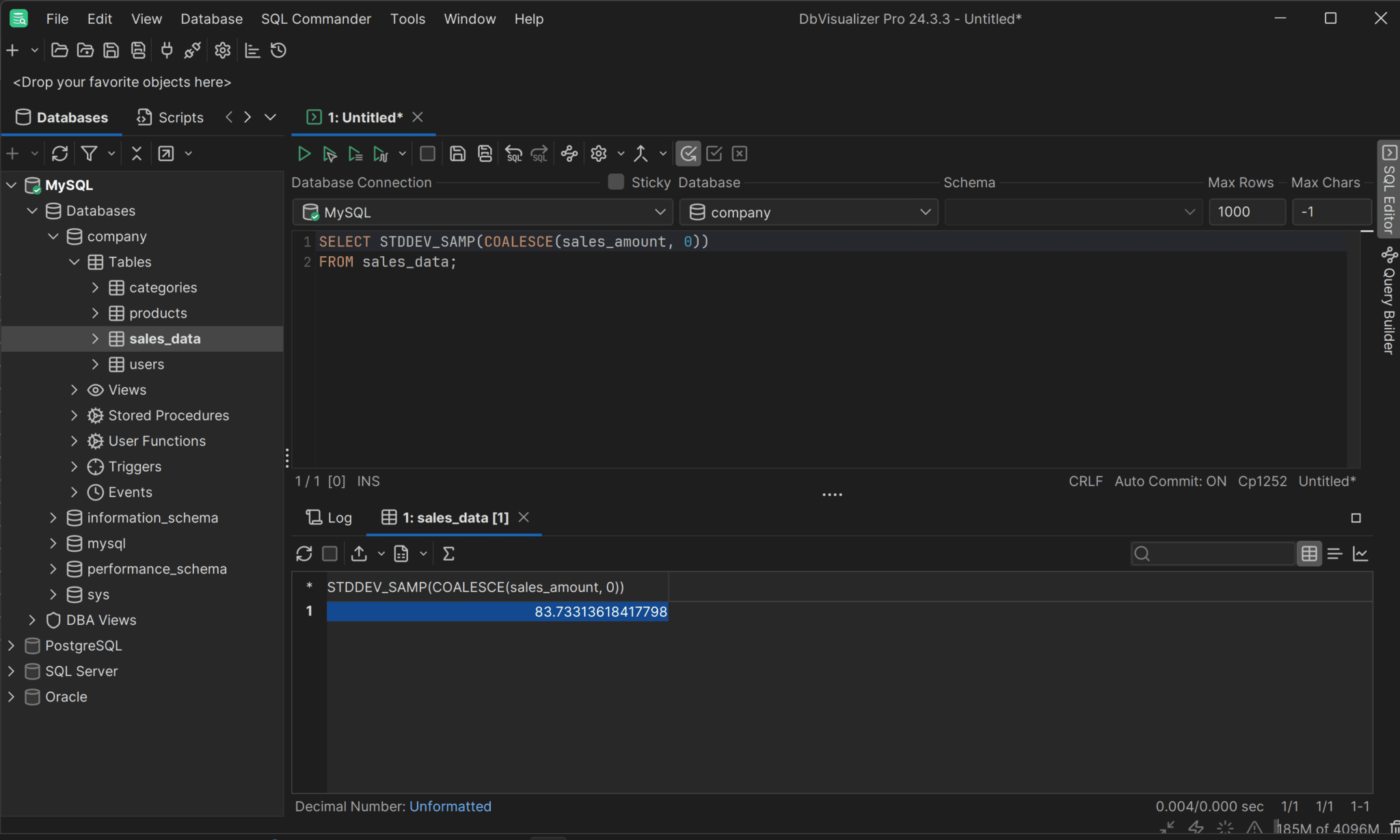 A Guide to the SQL Standard Deviation Functions