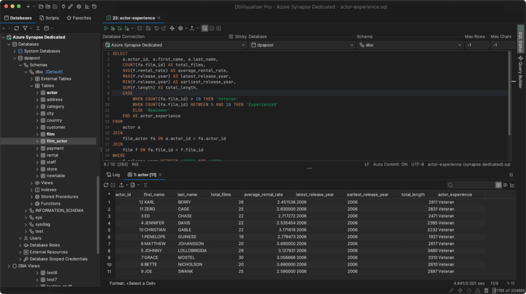 Azure Synapse Dedicated Client Dbvisualizer