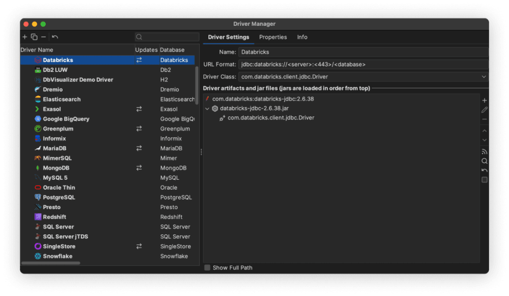 Databricks client - DbVisualizer