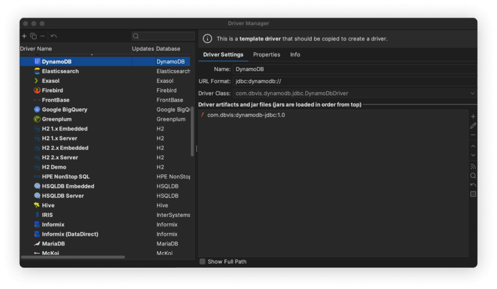 DynamoDB client - DbVisualizer